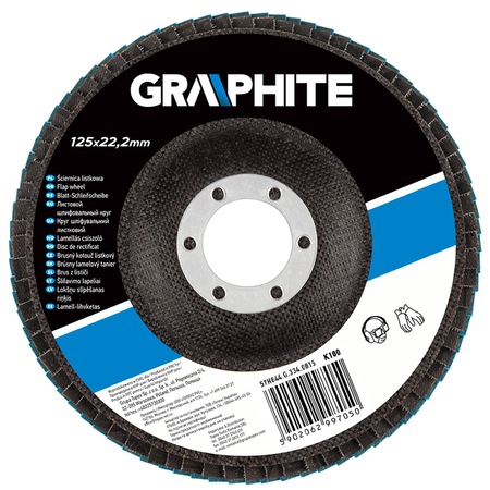 Абразивен диск за шлайфане на дърво и метал, 125x22.2, K100, 57H844, ГРАФИТ - eMAG.bg