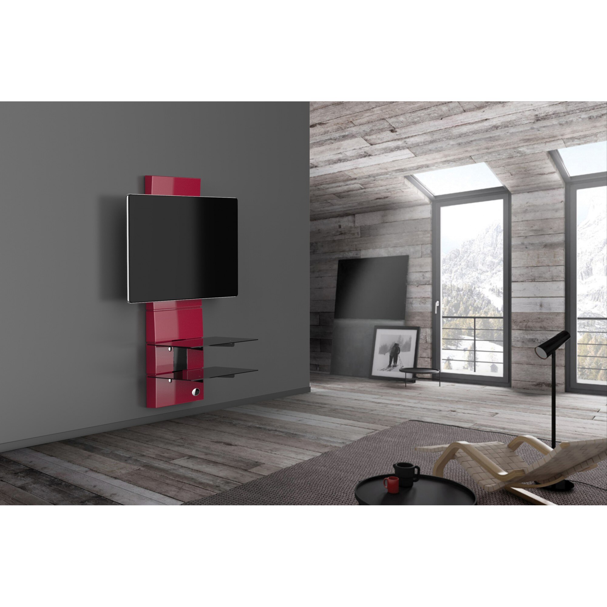 Meliconi GHOST DESIGN 3000 METALLIC RED Falikonzol rendszer 32"- 63 ...