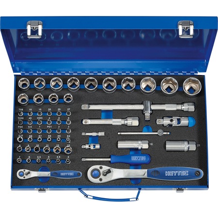 Комплект торцови ключове HEYTEC 1/2", 1/4", 61 бр - eMAG.bg
