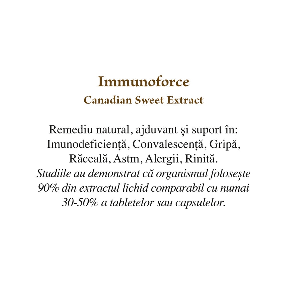 Set 4 Suplimente nutritive IMMUNOFORCE, Canadian Sweet Extract, 200 ml ...