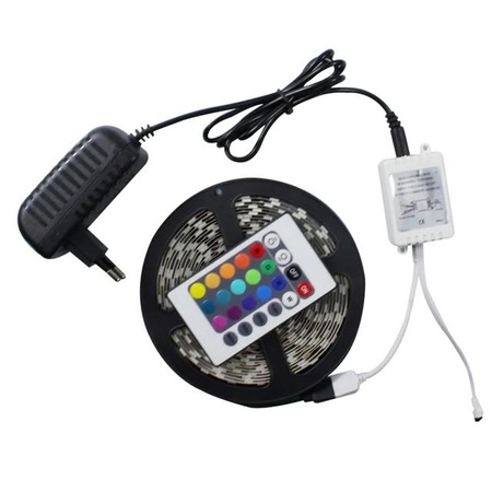 Kit Banda LED RGB 5050 30 led/m 5 metri IP20+Telecomanda 24 taste cu IR ...