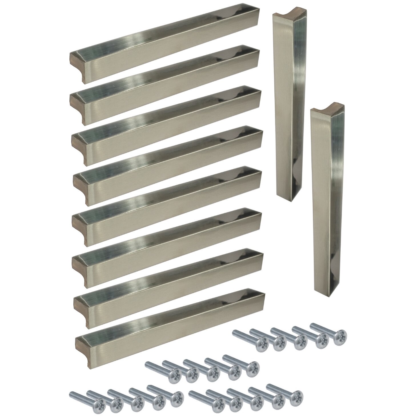 Set de 10 manere de mobilier AERZETIX, seria Authie, 128 mm, inox - eMAG.ro