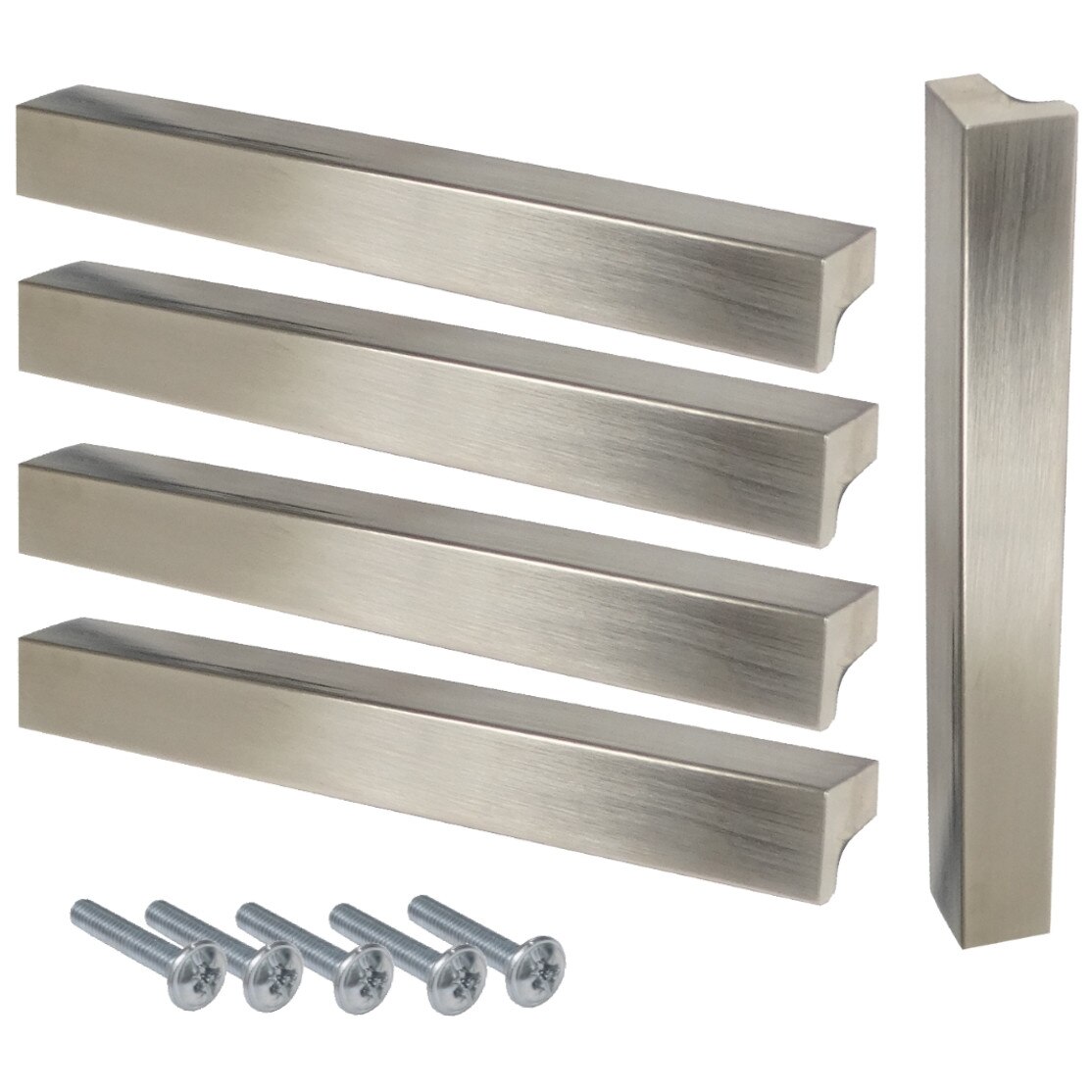 Set de 5 manere de mobilier AERZETIX, seria Authie, 96 mm, inox - eMAG.ro
