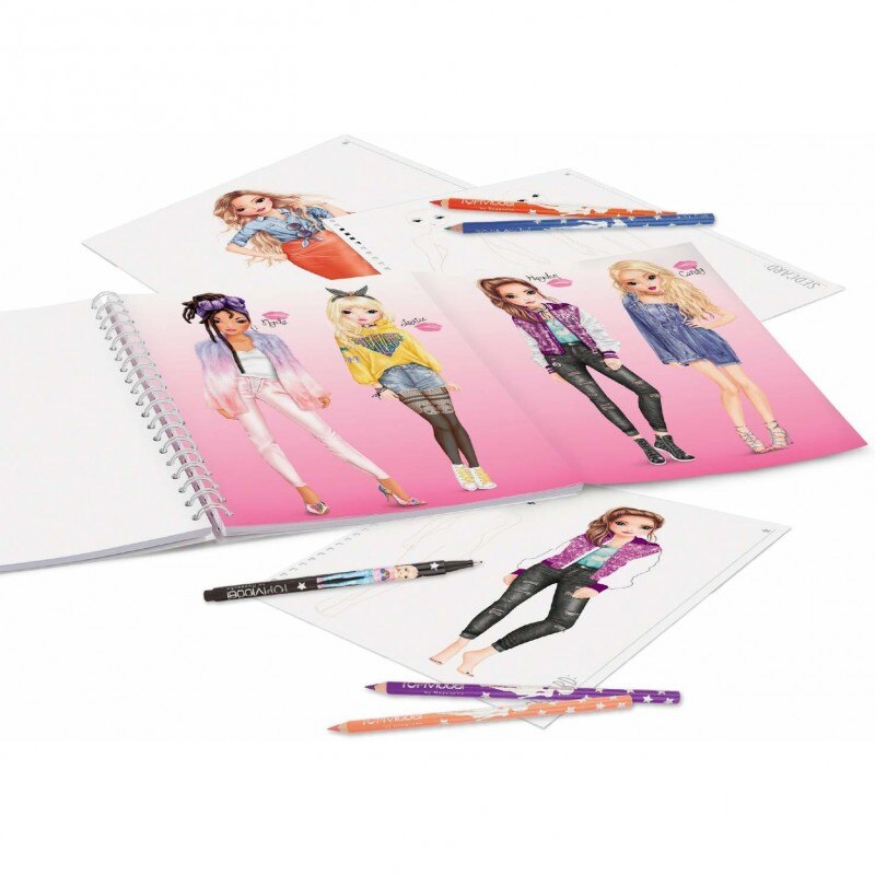 Carte de colorat Create your Top Model Depesche, Multicolor - eMAG.ro
