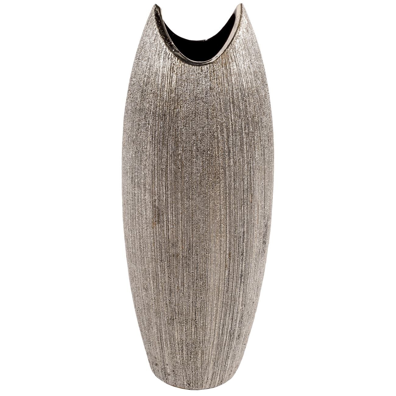 Vaza de ceramica argintie, DecorCasa, 6 x 26 cm - eMAG.ro