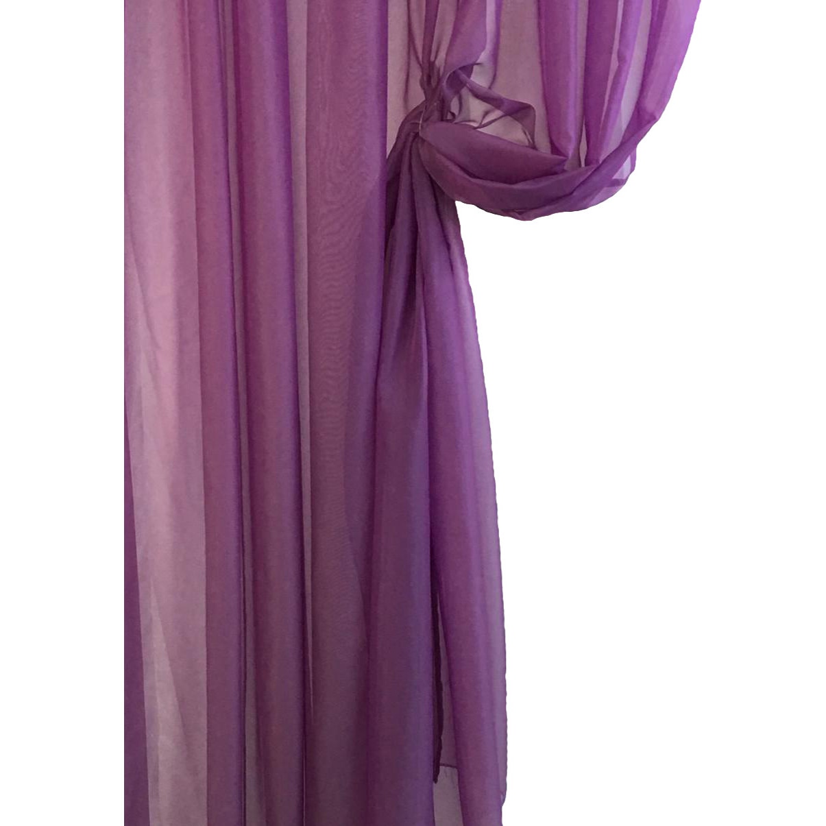 Perdea voal simplu culoare violet Basic Liz Line, cu rejansa 300x245cm ...