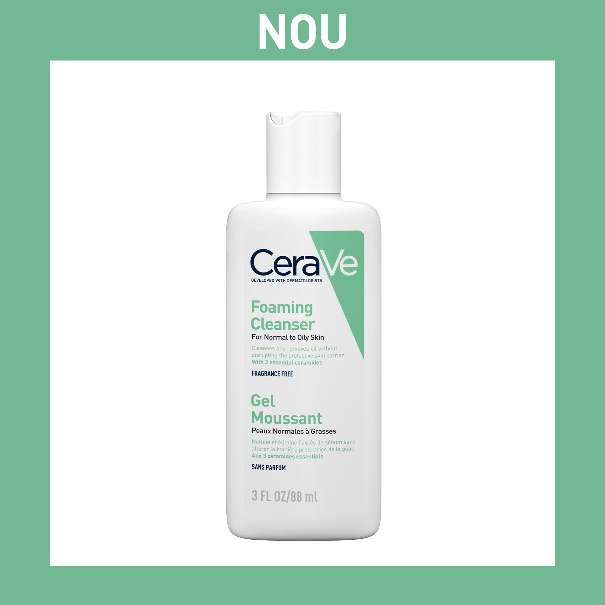 Gel de curatare spumant travel size CeraVe, cu ceramide si niacinamida ...