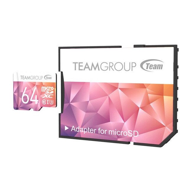 Карта памет Team Group Color Card II 64GB Micro SDHC/SDXC UHS-I U3 + SD ...