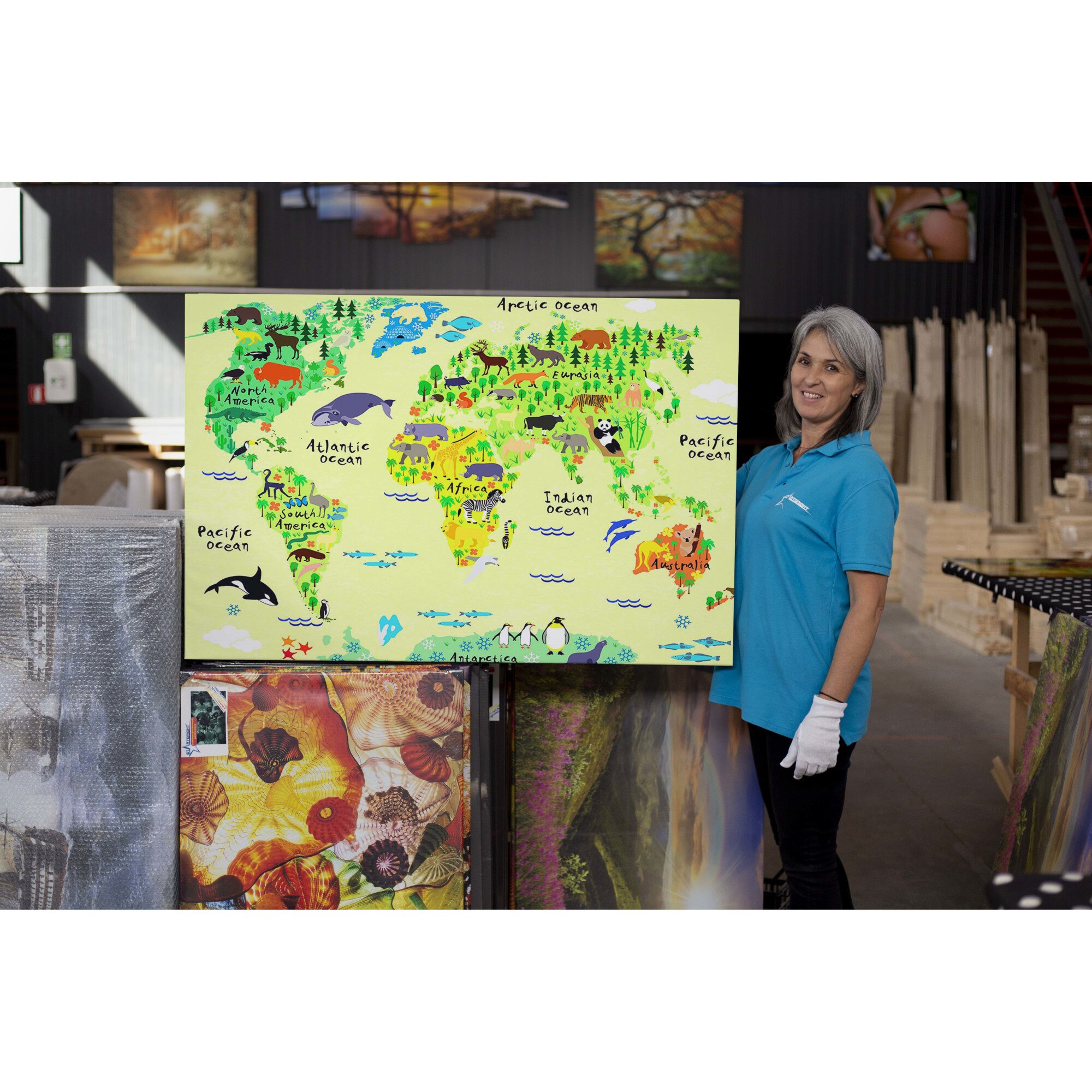 Дъска с карти DualView Startonight за деца, светеща в тъмното, 80 см x ...