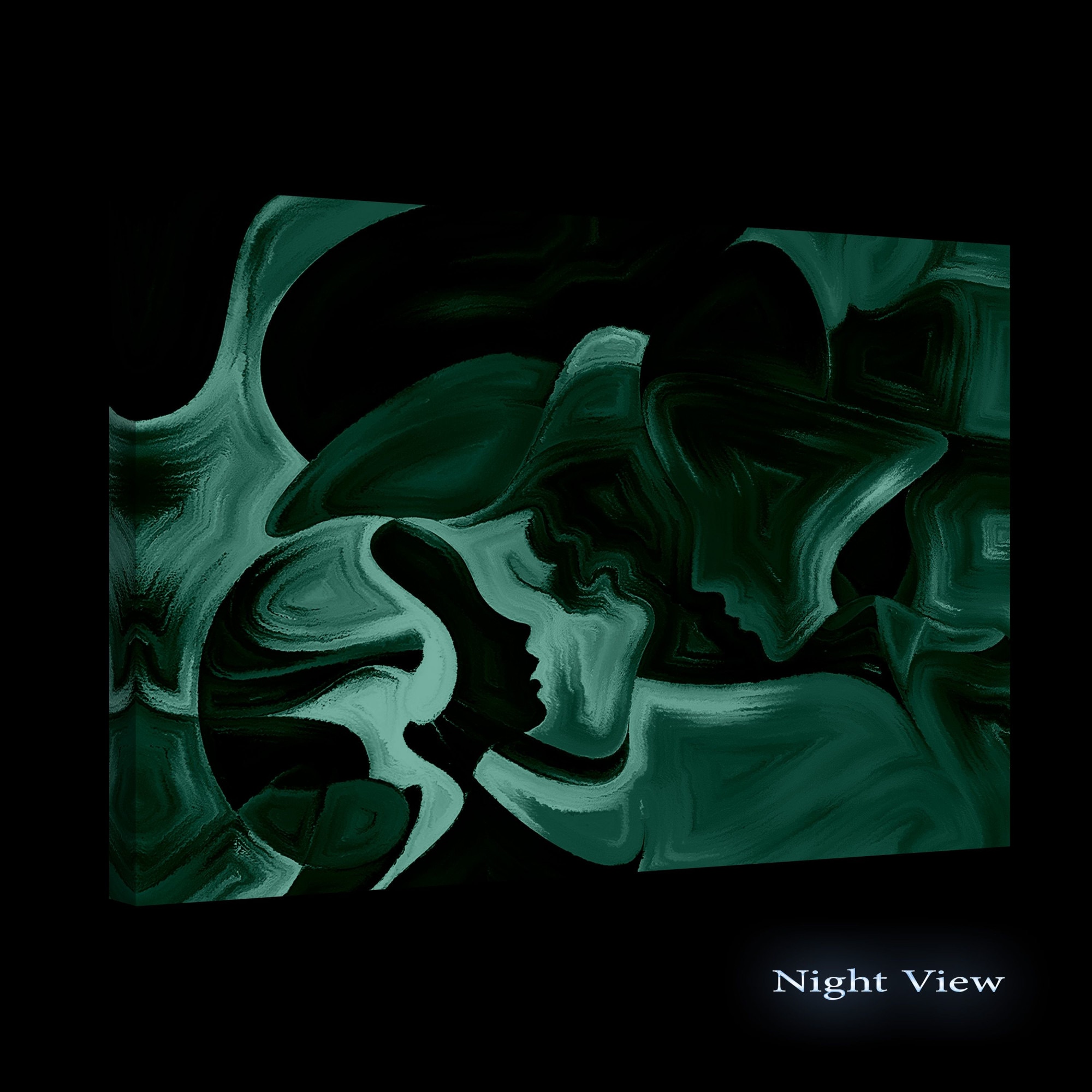 DualView Startonight Painting Absztrakt profilok, sötétben világítanak ...