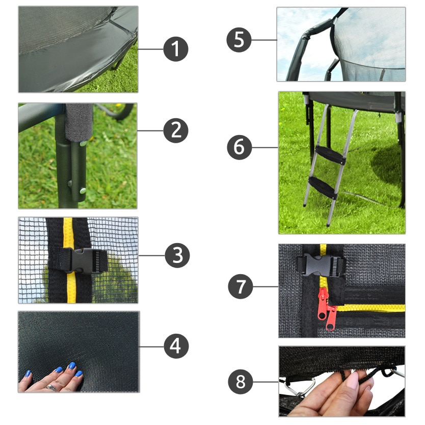 Trambulina de gradina, Iso Trade, Sarcina maxima 150 kg, Scara inclusa ...