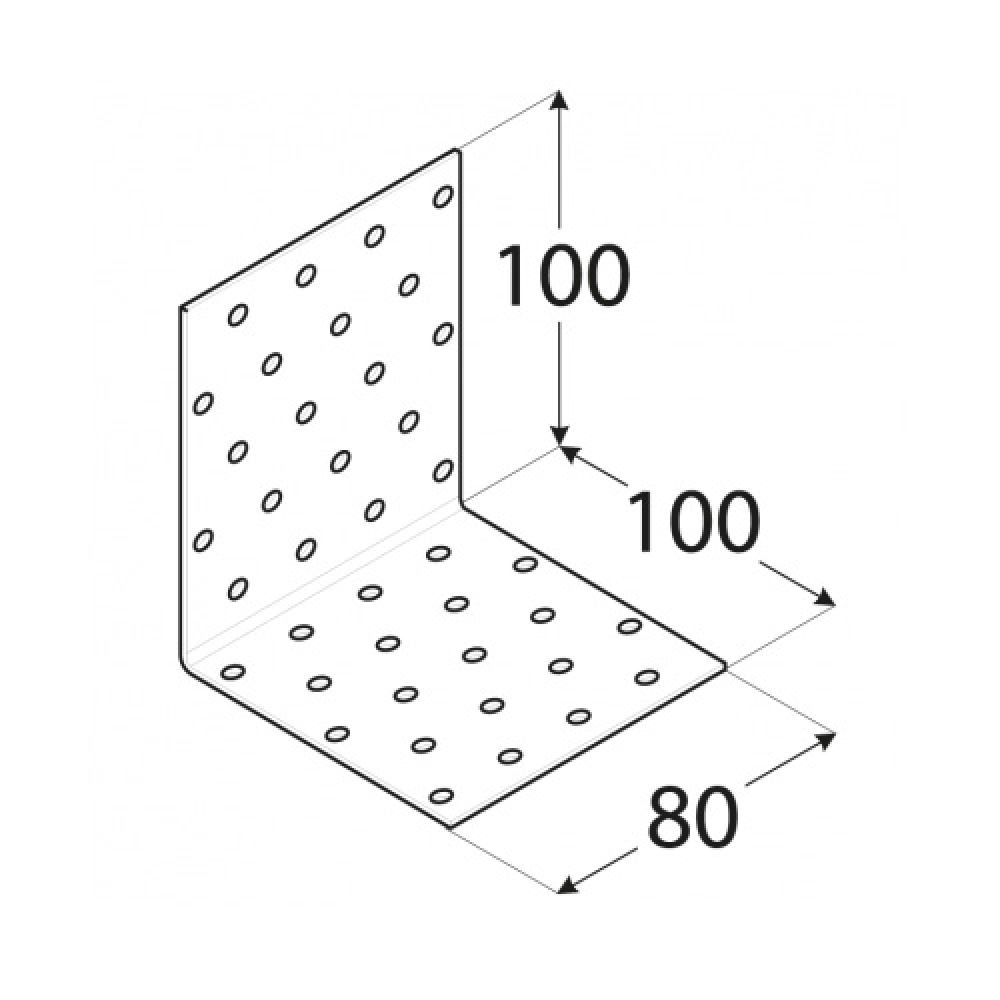 Coltar perforat 90 grade Tip 1- 100x100x80x2.0 mm - eMAG.ro