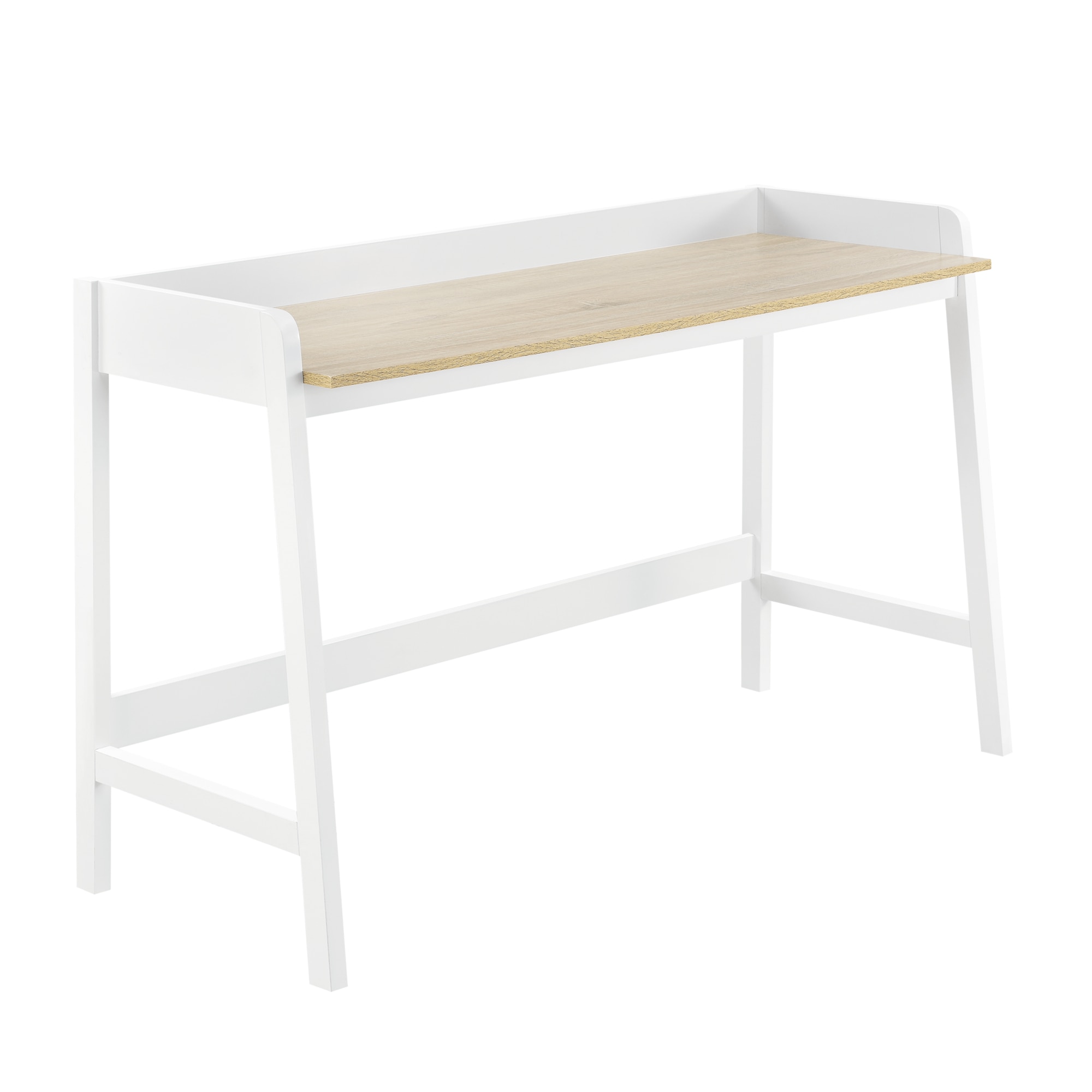 Бюро [en.casa]®, 125 x 51 x 80 cm, Бяло - eMAG.bg