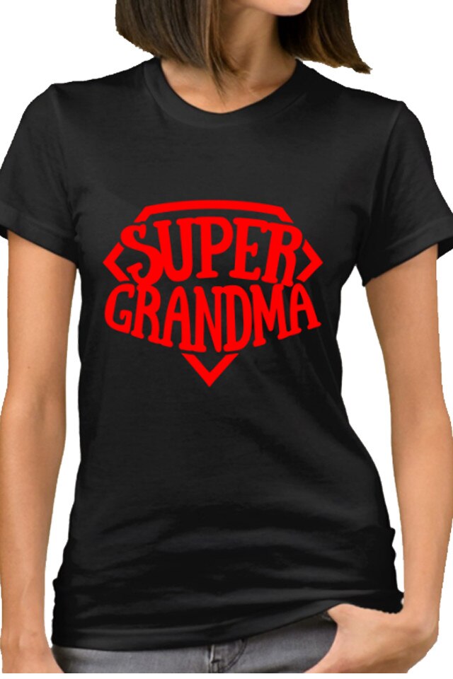 Дамска тениска "Super Grandma", S, черна - eMAG.bg