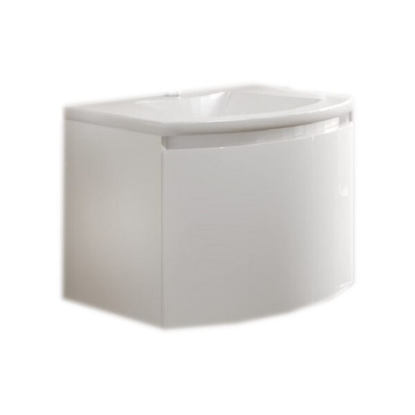 Set mobilier cu lavoar ceramic Sole 60cm alb lucios Savini Due - eMAG.ro