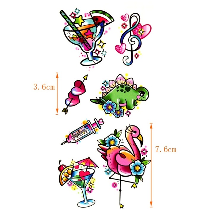 Tatuaj temporar pentru copii mixte colorat waterproof 19x9 cm - eMAG.ro