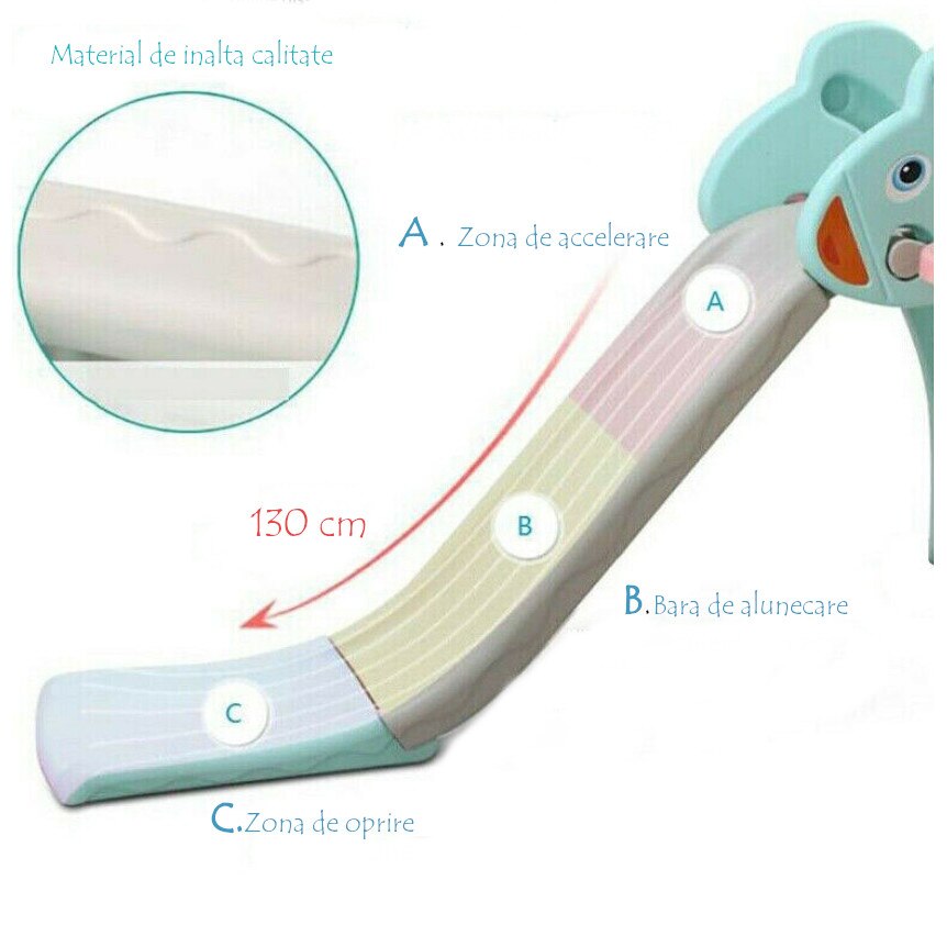 Детска пързалка buz, с жираф, нехлъзгащи се стълби, синя - eMAG.bg