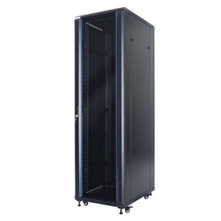 Dulap cu usa de sticla si complet asamblat, Netrack, 42U/800x1000mm ...