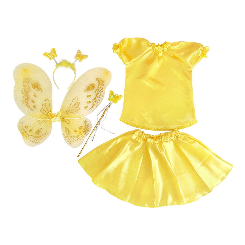 Costum serbare fete fluture galben cu aripi,2-4ani, Funny Party Shop ...
