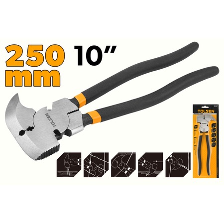 Cleste pentru garduri TOLSEN 250 mm (10"), Otel carbon forjat, Cap ...