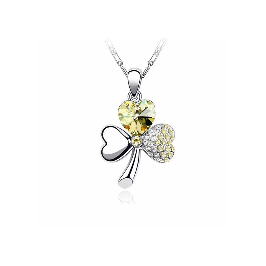 Colier Inima cu noroc cu cristale-galben - eMAG.ro