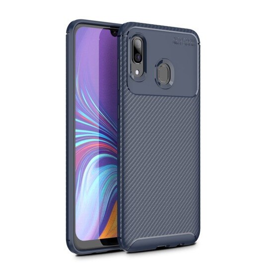 Samsung Galaxy A40 Tpu Carbon Fiber Navy tok - eMAG.hu