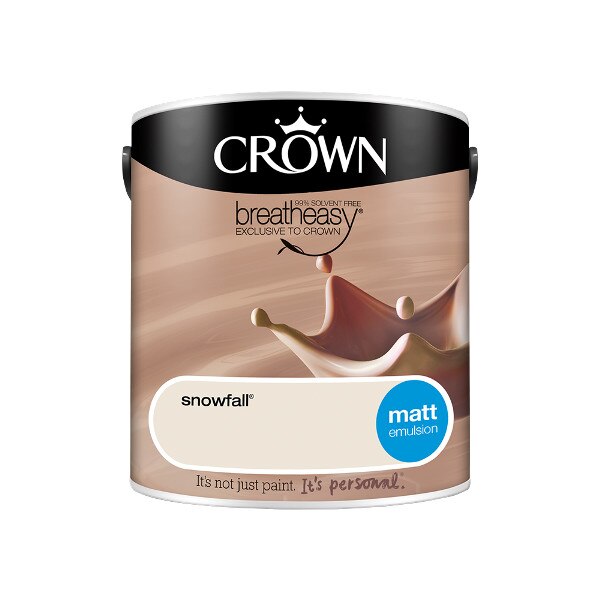 Интериорна боя Crown Matt Emulsion Snowfall, водна основа, Неутрален ...