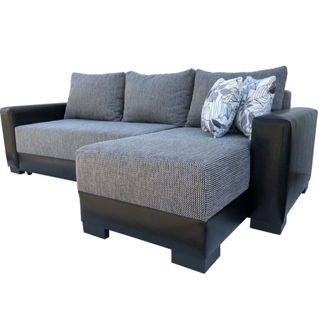 Coltar extensibil Leon, Reversibil, Lada depozitare, 244x148x90 cm gri ...