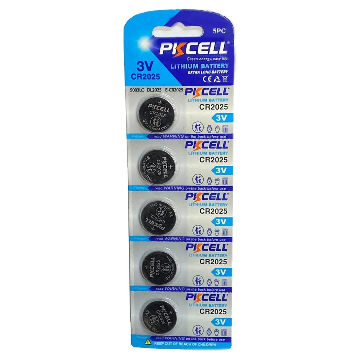 Set 5 baterii PKCELL CR2025 3V LITHIUM (621) - eMAG.ro