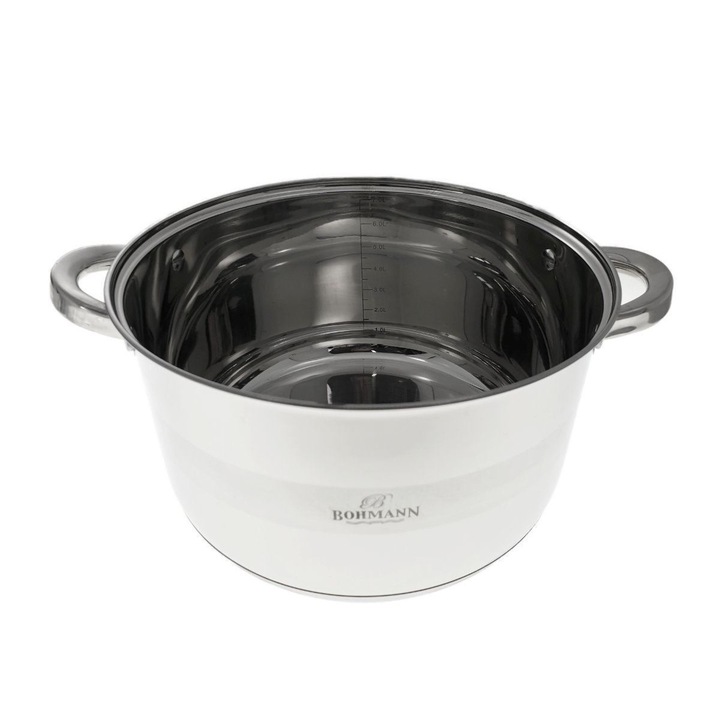 Set 3 oale Bohmann din otel inoxidabil de 7.7l,6.6l,5.1l cu capace din ...
