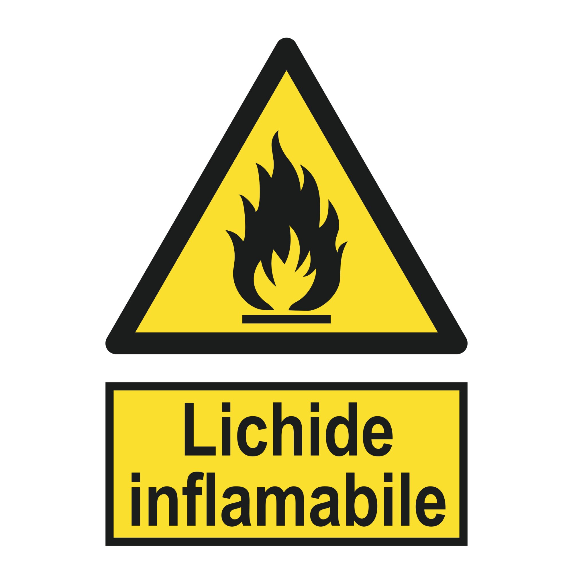 Indicator avertizare, "Lichide inflamabile", creative pixel, 15x20cm ...