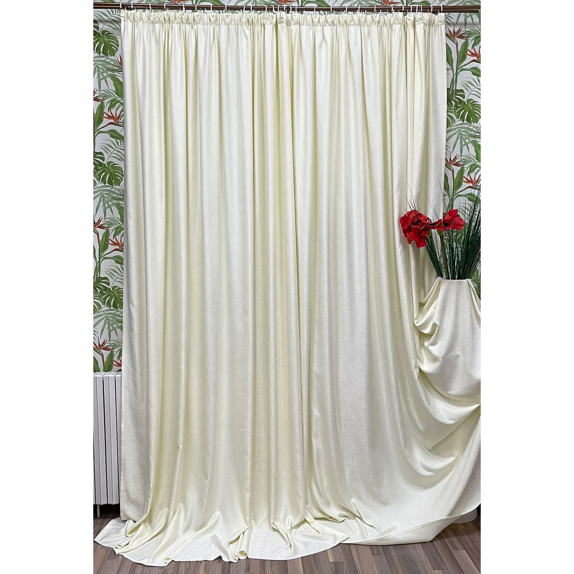 Set draperii semiopace, uni, culoare ivoire, colectia "Monocrom by Liz ...