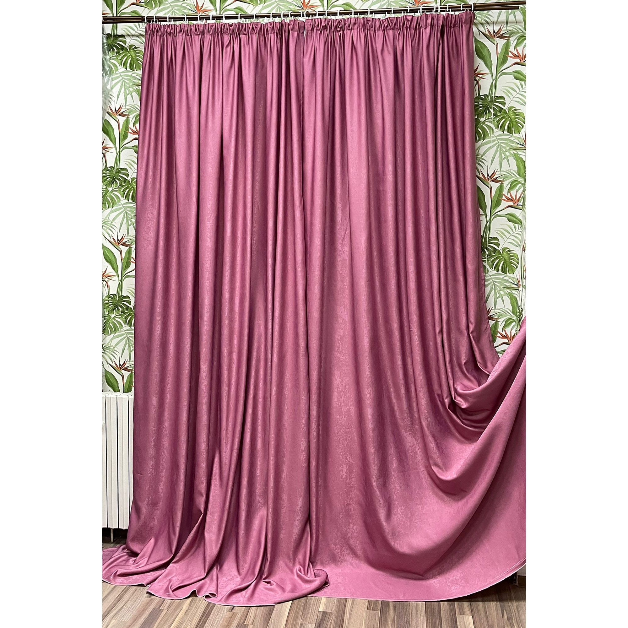 Set draperii semiopace, uni, culoare roz, colectia "Monocrom by Liz ...