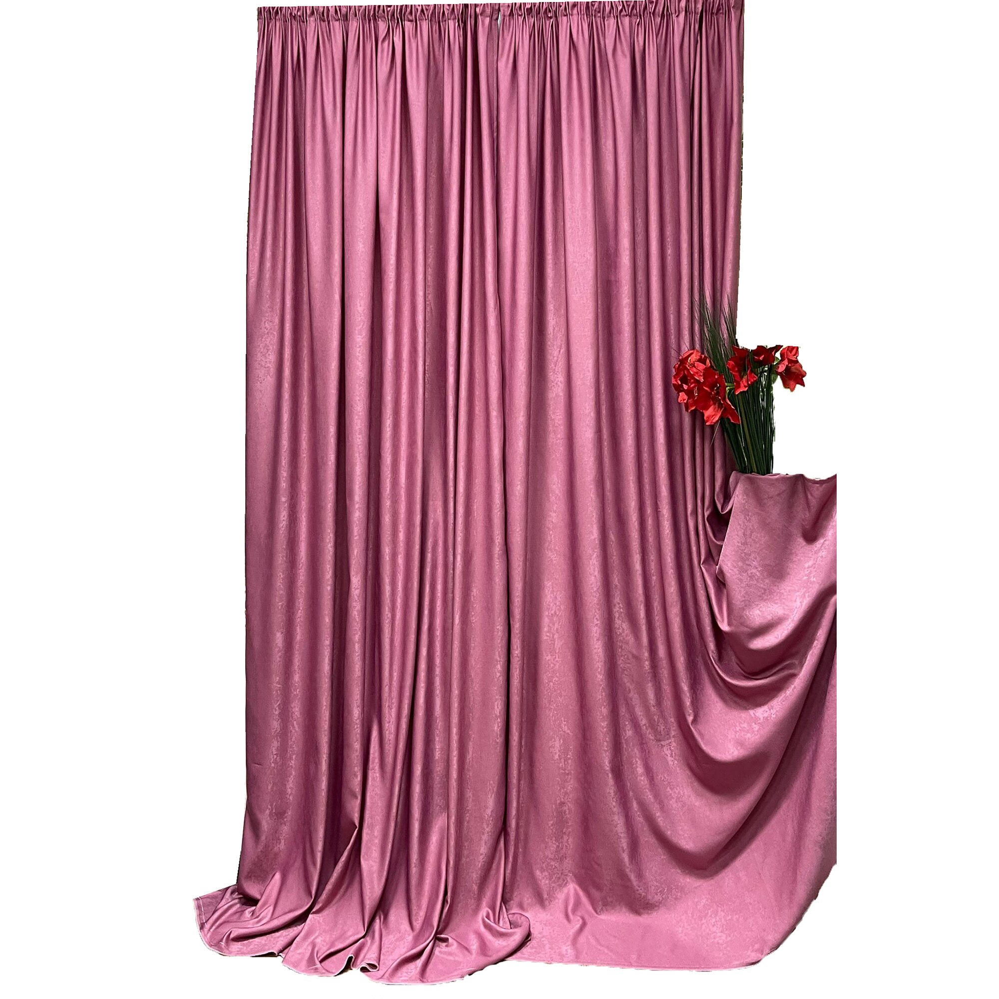 Set draperii semiopace, uni, culoare roz, colectia "Monocrom by Liz ...