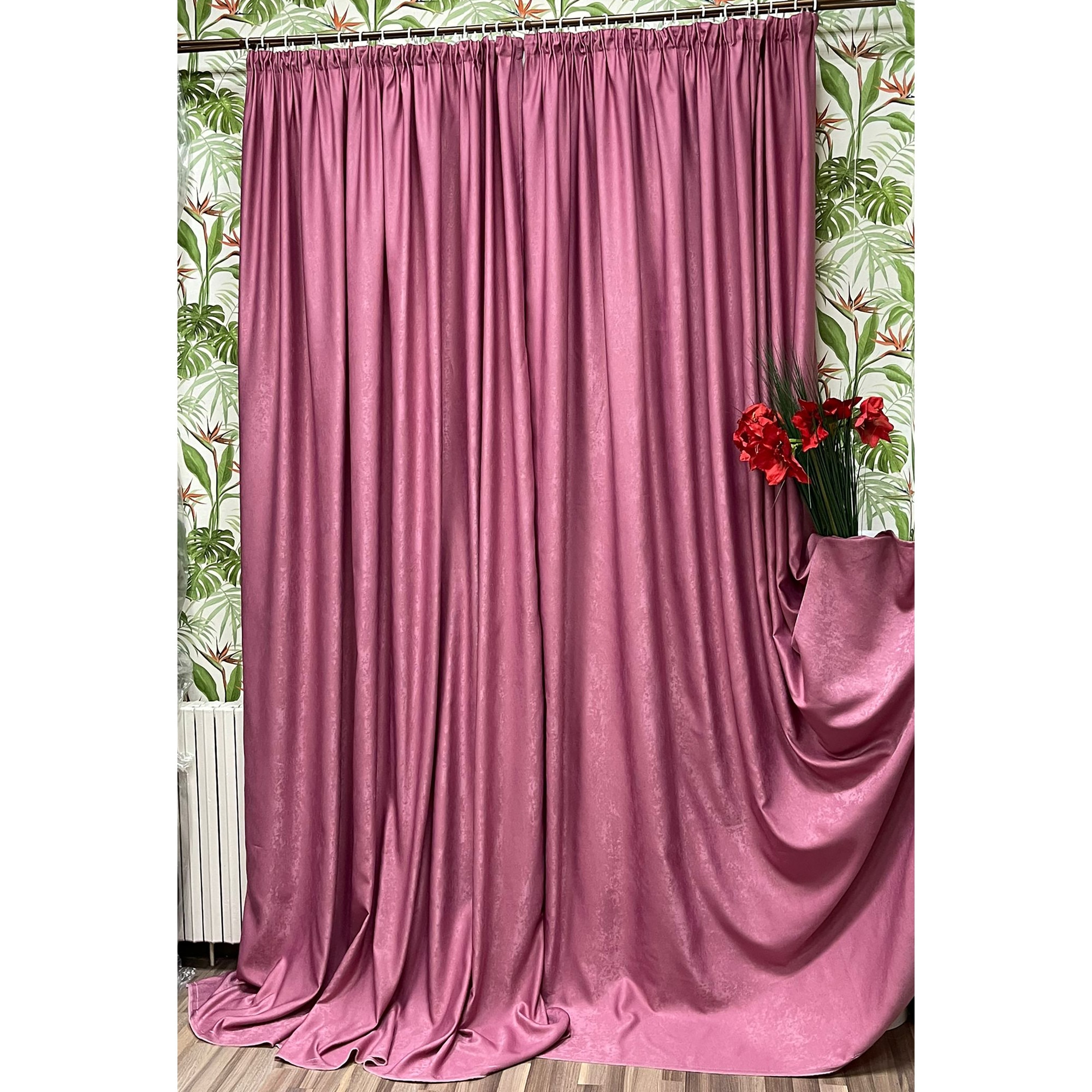 Set draperii semiopace, uni, culoare roz, colectia "Monocrom by Liz ...