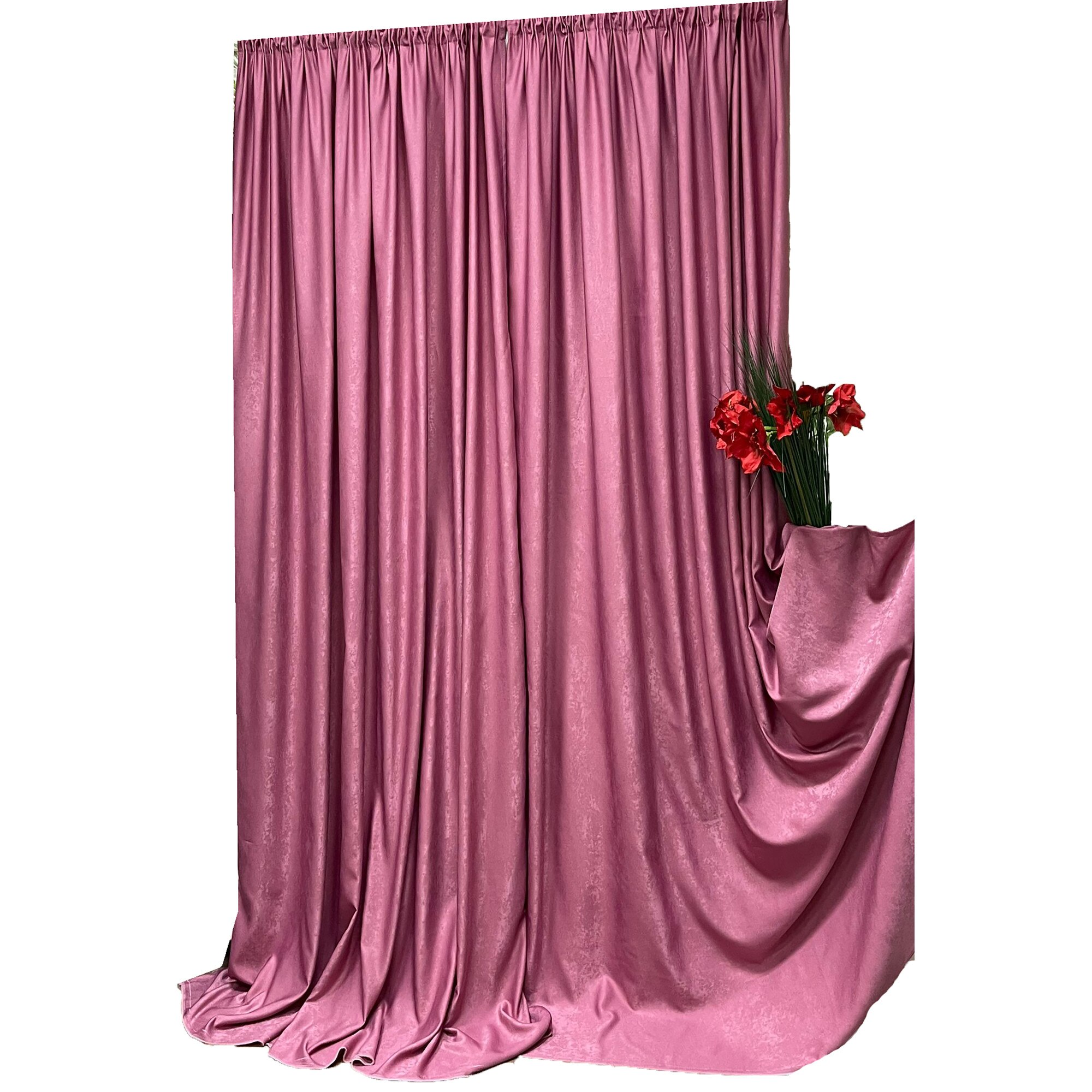 Set draperii semiopace, uni, culoare roz, colectia "Monocrom by Liz ...