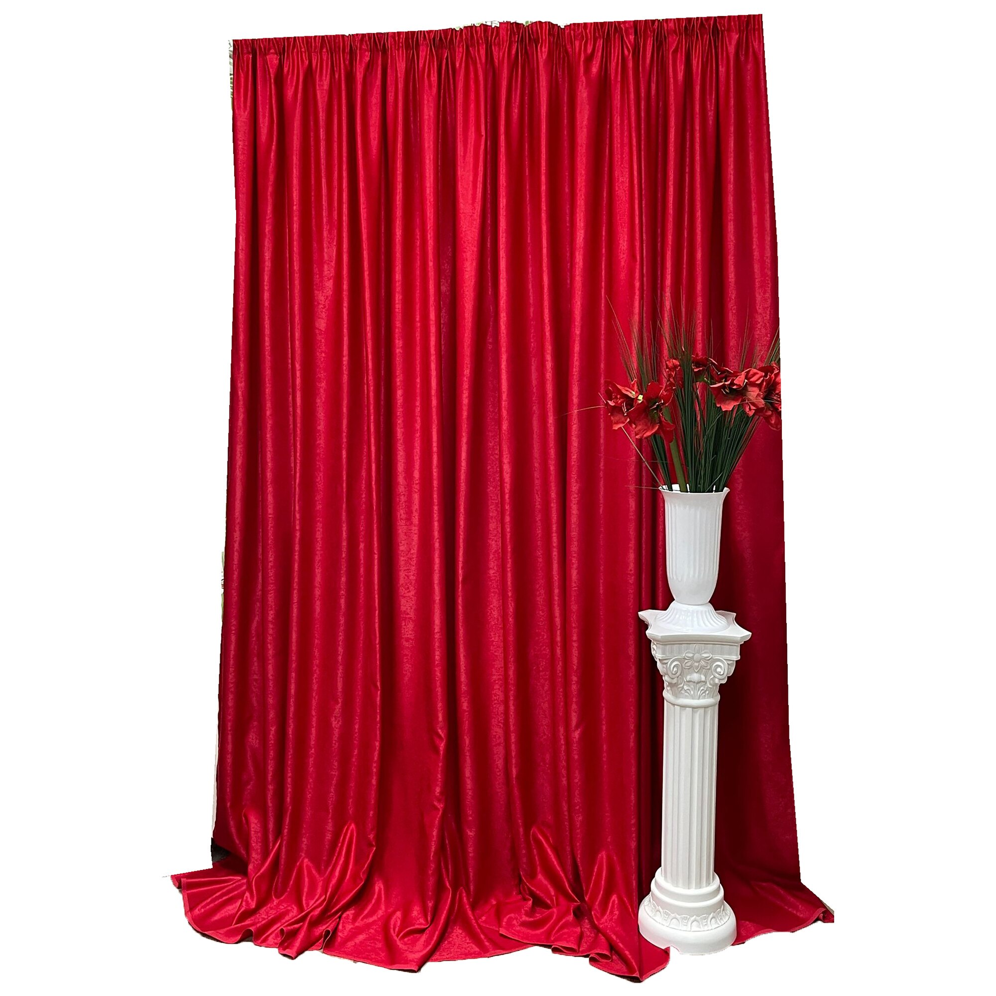 Set draperii semiopace, uni, culoare rosu, colectia "Monocrom by Liz ...