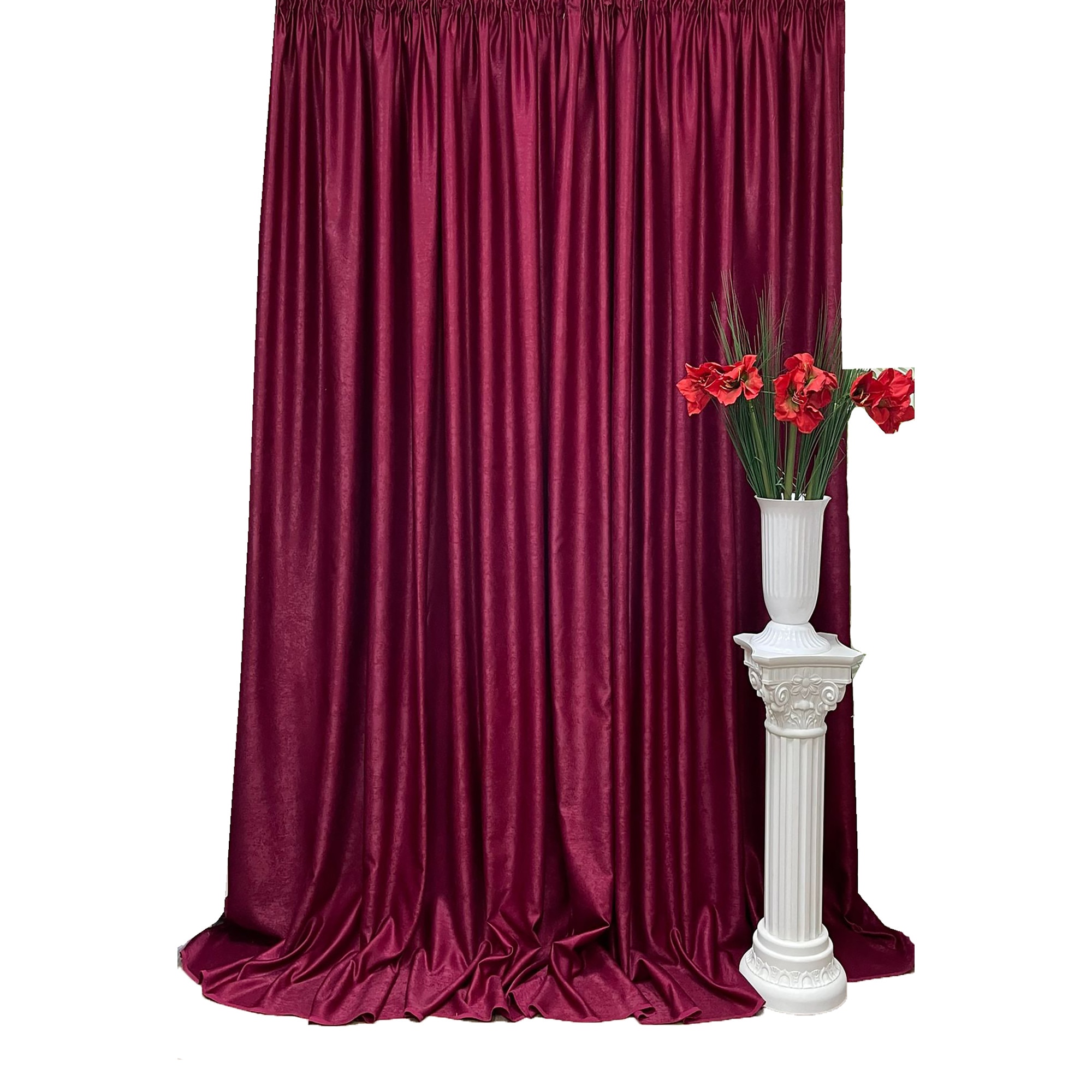 Set draperii semiopace, uni, culoare visiniu, colectia "Monocrom by Liz ...