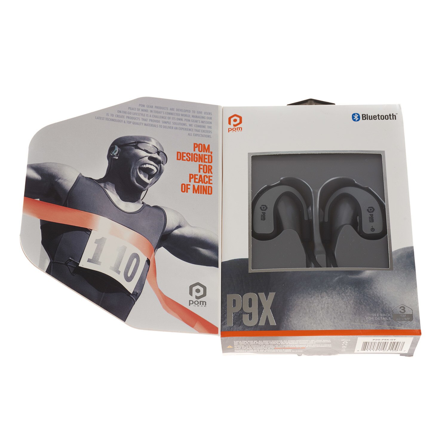 Casti Audio Sport, In-Ear PomGear P9X, cu Bluetooth si Microfon, Gri ...