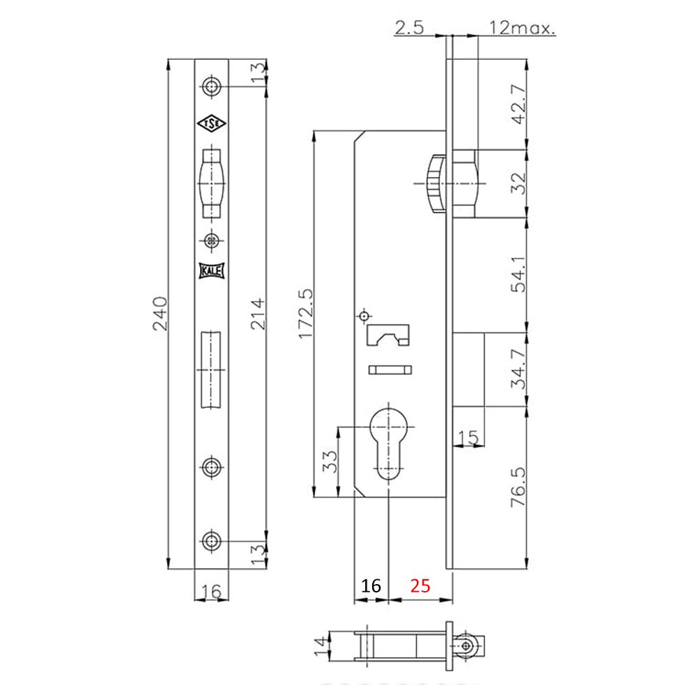 Broasca ingropata, Kale 155P, tamplarie PVC, cu bila, backset 25mm ...