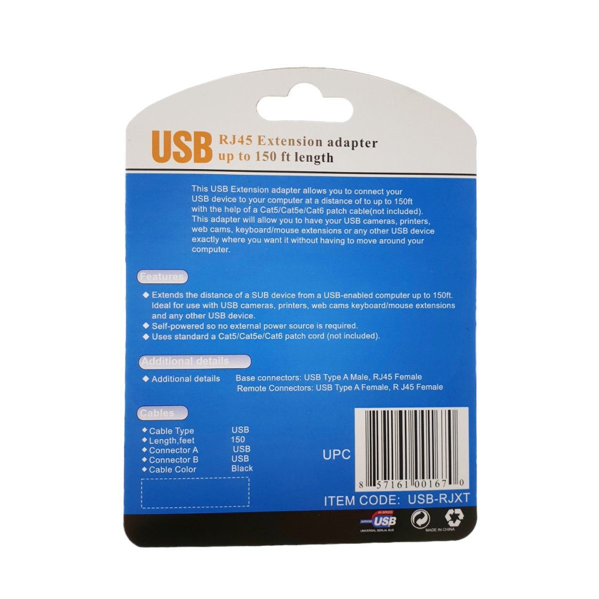 Cablu prelungitor USB -RJXT tata - mama,extensie cablu USB cu RJ45 Cat5 ...