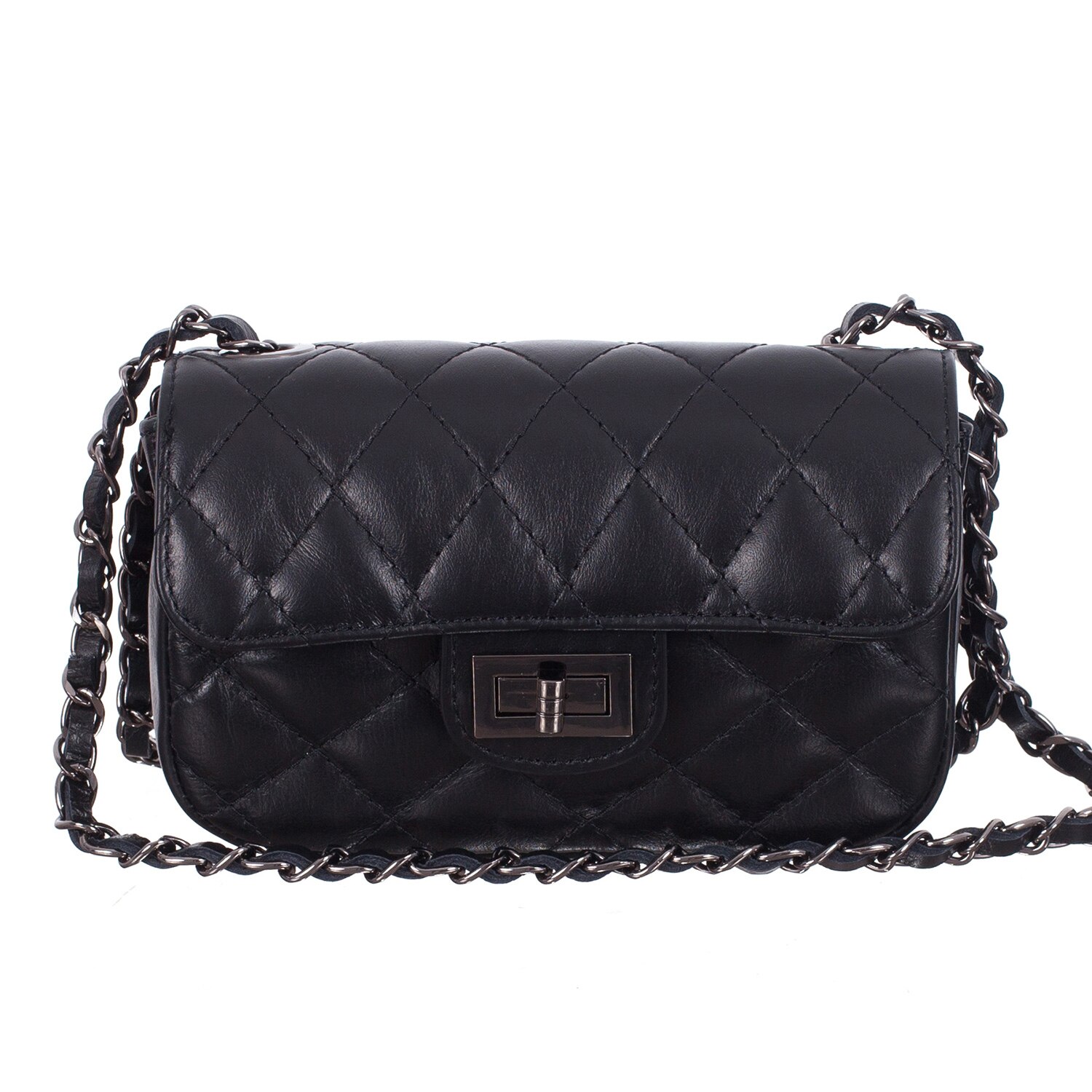 Geanta din piele naturala Azzura, 20x14x7 cm, negru - eMAG.ro