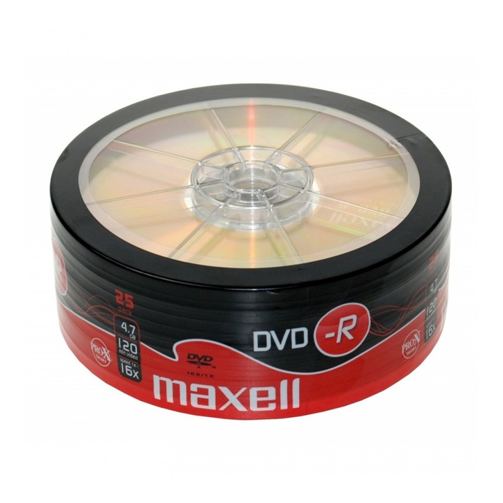 DVD-R MAXELL, 4,7 GB, 16x, 25 buc - eMAG.ro