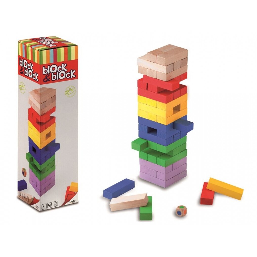 Joc BLOCK & BLOCK Jenga CULORI, Cayro - eMAG.ro