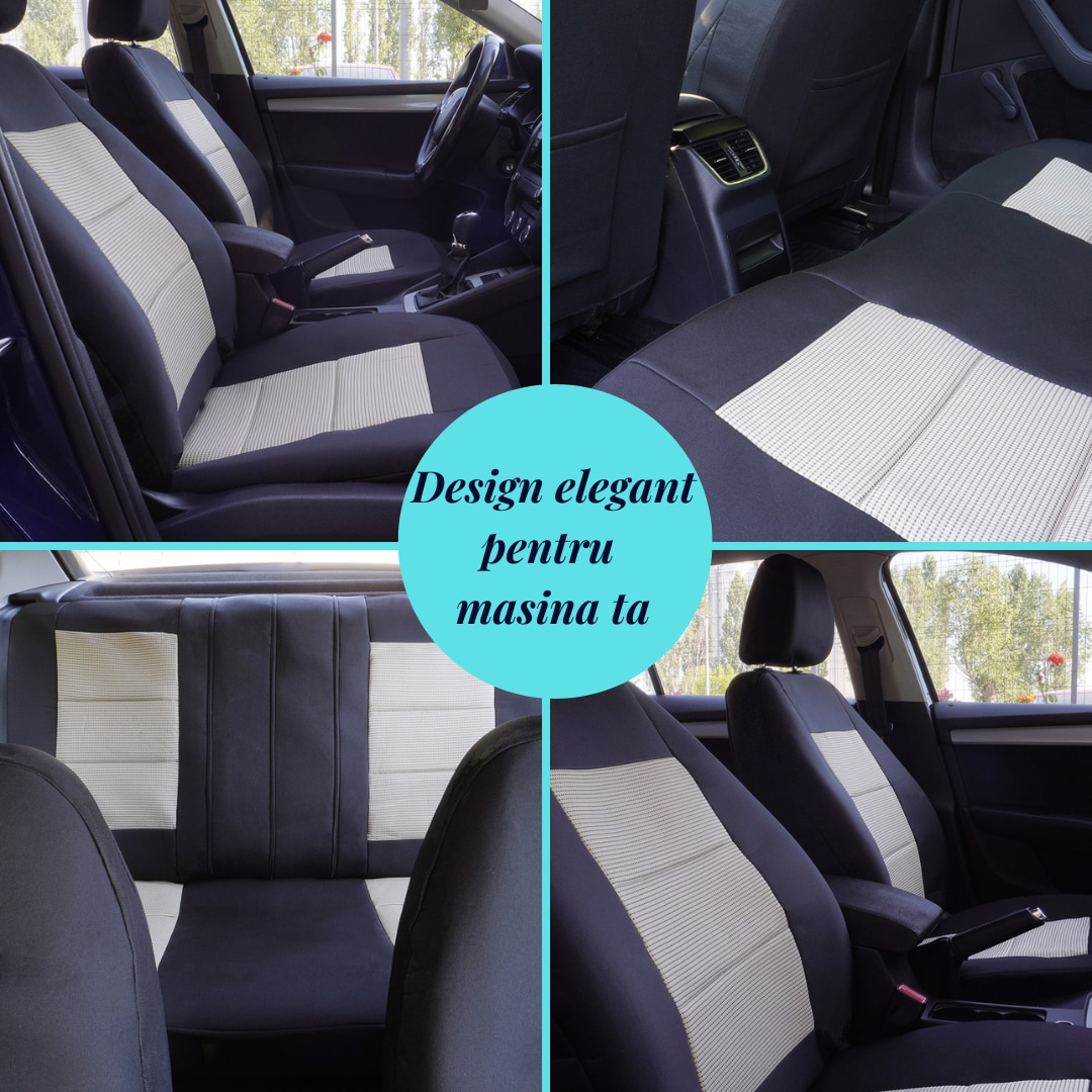 Set huse scaune auto SMARTIC®, Premium Lux, 11 piese, compatibile cu ...