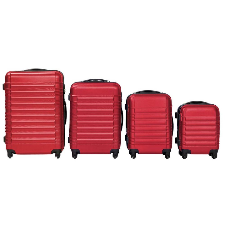 Set de 4 trolere Timeless Tools, cabina ABS, Rosu - eMAG.ro