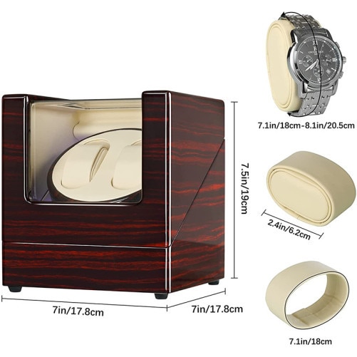 Cutie intors ceasuri automatice iUni, Watch Winder 2 Mahon-Crem - eMAG.ro