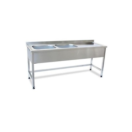 Spalator inox cu 2 cuve, HEM INOX, 140x60x85 - eMAG.ro
