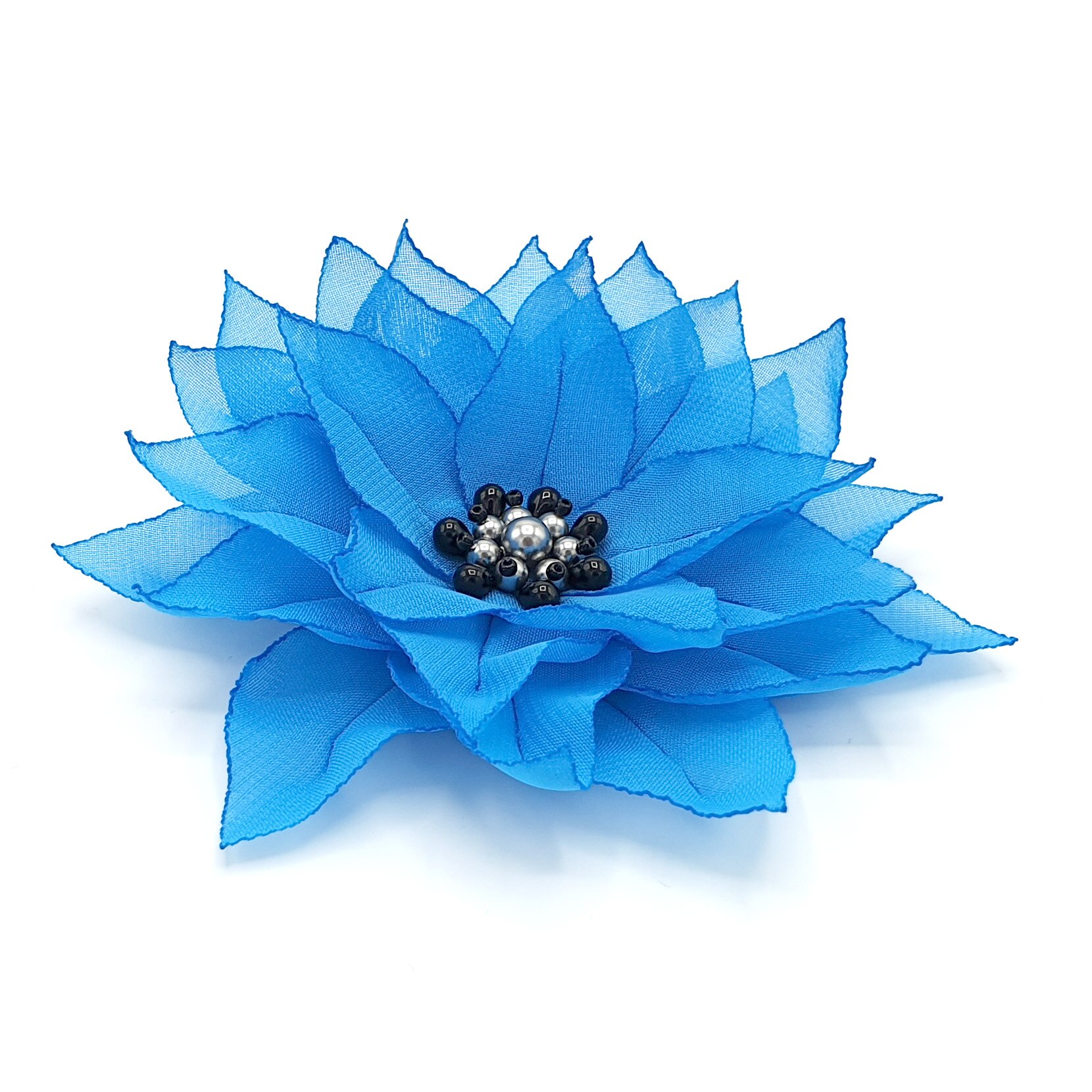 Agrafa par floare albastra handmade, Jasmine, Zia Fashion - eMAG.ro