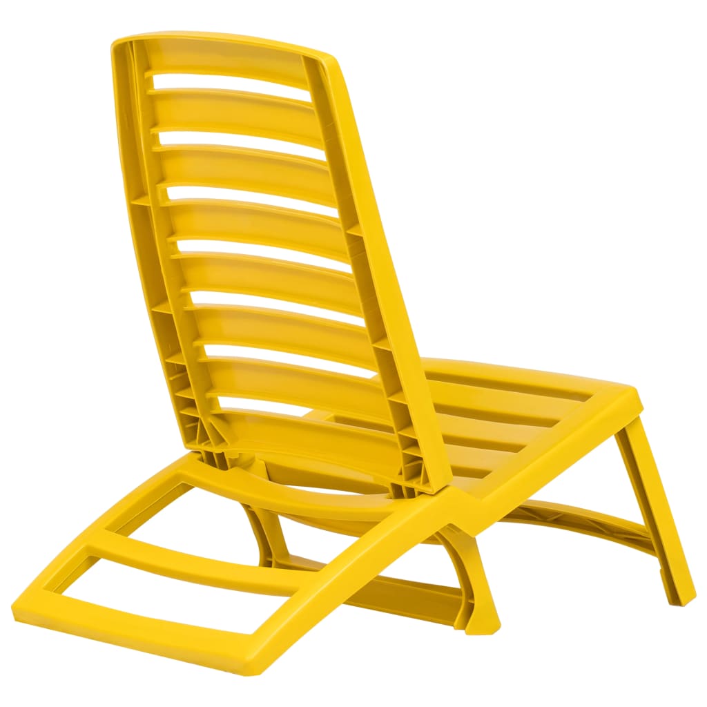 Set 4 scaune gradina/plaja/terasa, pliabile, vidaXL, Galben, 42 x 58 x ...